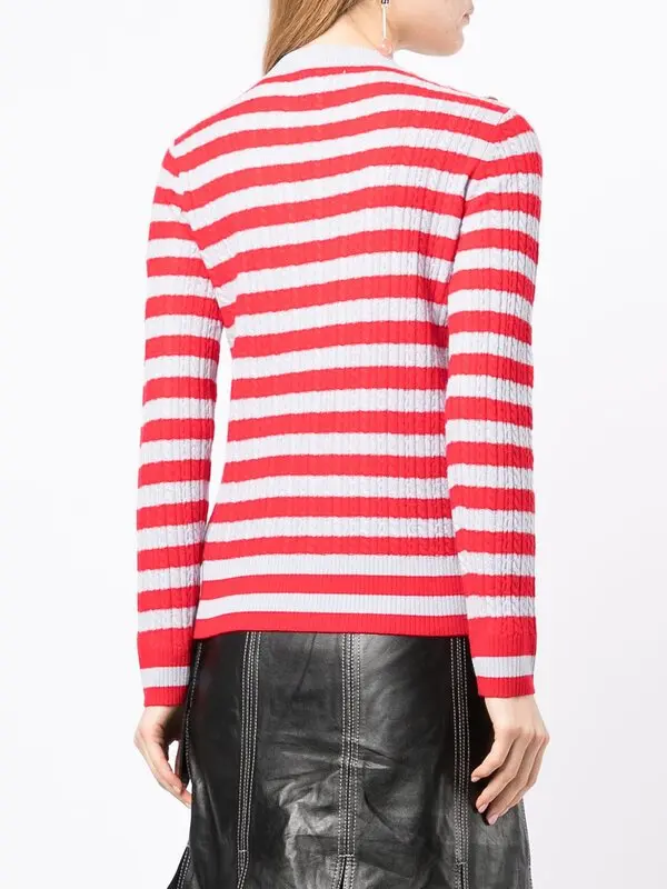 GANNI Striped Cable Knit Jumper