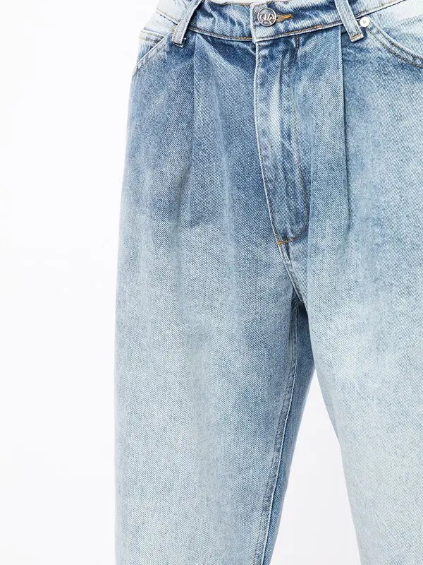 Natasha Zinko Pleated Wide-Leg Jean - Blue | Editorialist
