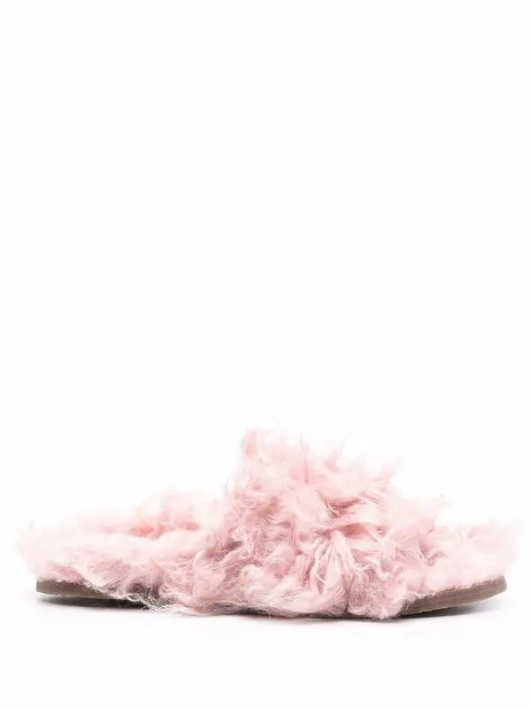 Red Valentino Furry Slip-on Sandals - Pink
