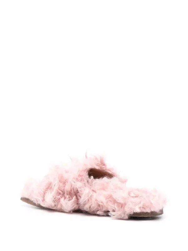 Red Valentino Furry Slip-on Sandals