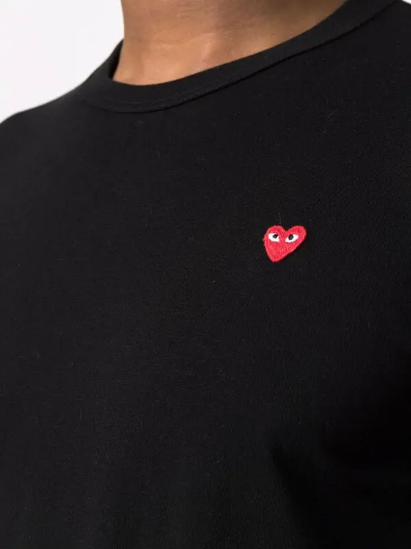 Play Comme Des Garcon Logo-patch Cotton T-shirt - Black