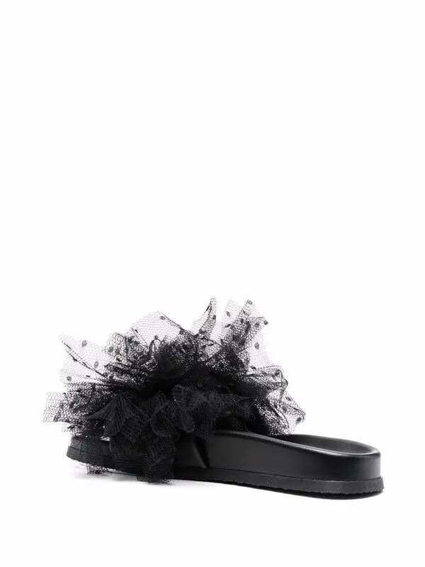 Red Valentino Point D'esprit Tulle Slip-on Sandals