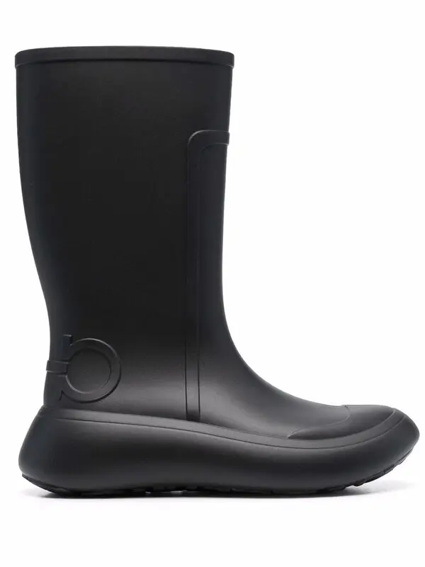 FERRAGAMO Gancini Debossed Rain Boots