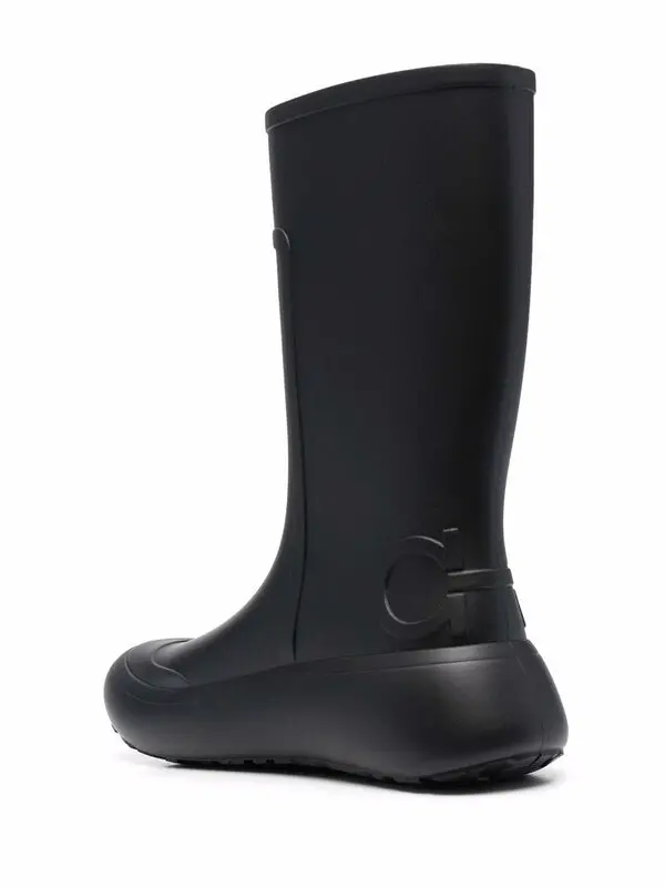 FERRAGAMO Gancini Debossed Rain Boots