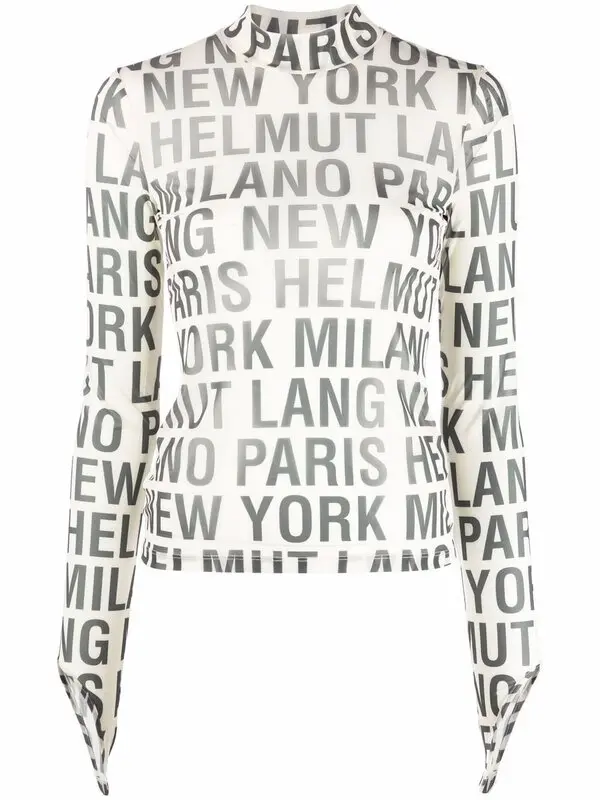 Helmut Lang All-over Logo Print Top