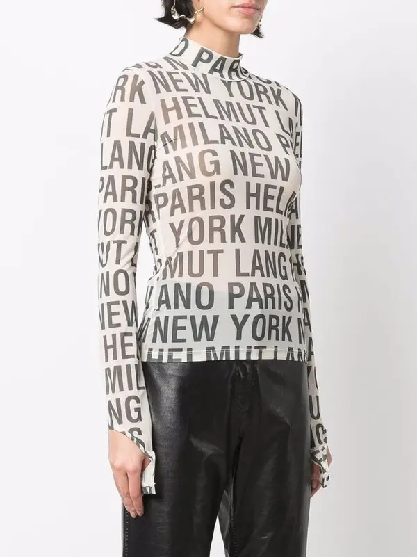 Helmut Lang All-over Logo Print Top