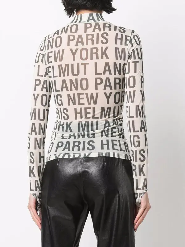 Helmut Lang All-over Logo Print Top