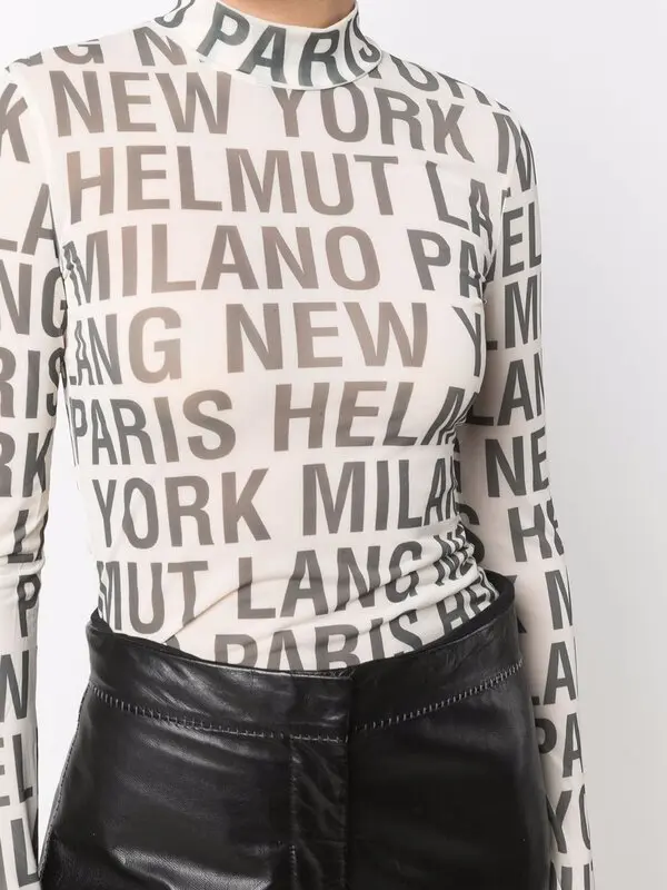 Helmut Lang All-over Logo Print Top