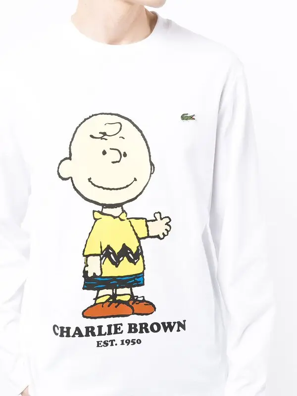 Lacoste X Peanut Charlie Brown-Print Hoodie In White - 38% Off