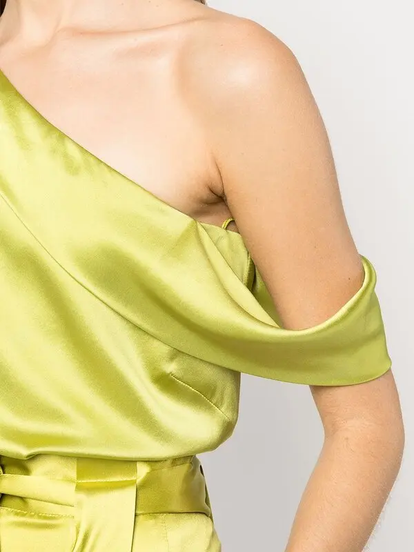 Michelle Mason Draped Cowl Asymmetrical Top