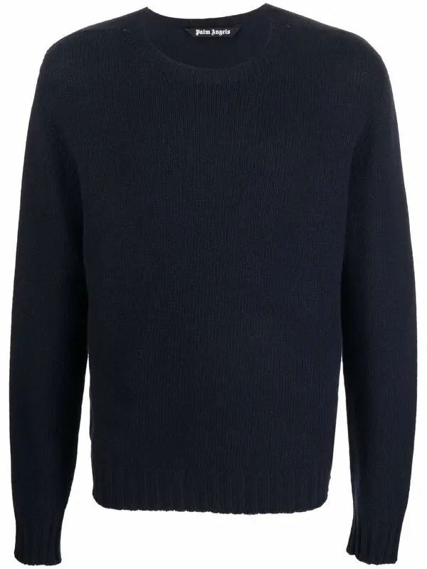 Palm Angels Intarsia-knit Logo Long-sleeve Jumper