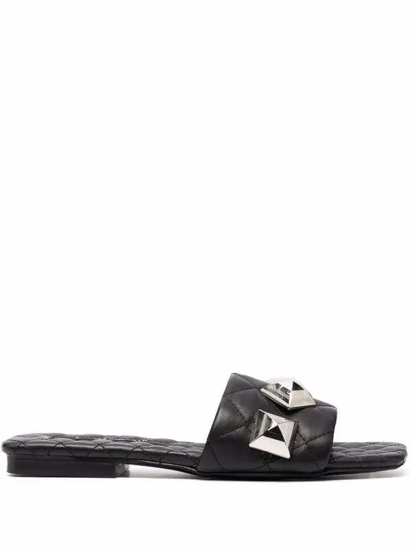 Philipp Plein Flat Studded Matelassè Sandals