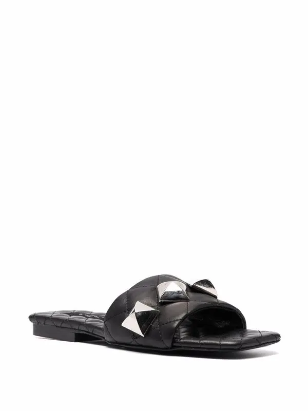 Philipp Plein Flat Studded Matelassè Sandals