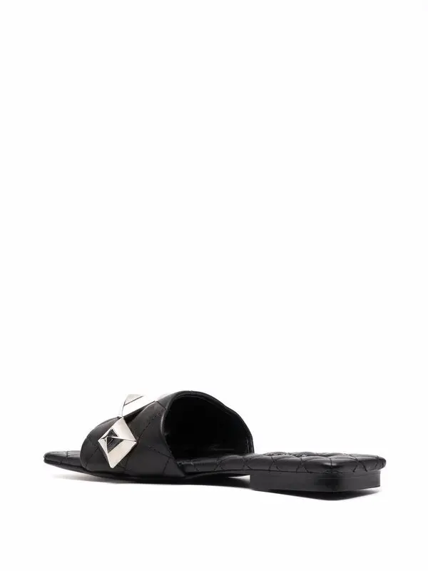 Philipp Plein Flat Studded Matelassè Sandals