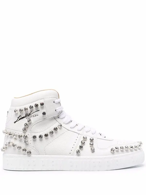Philipp Plein Crystal-studded High-top Sneakers