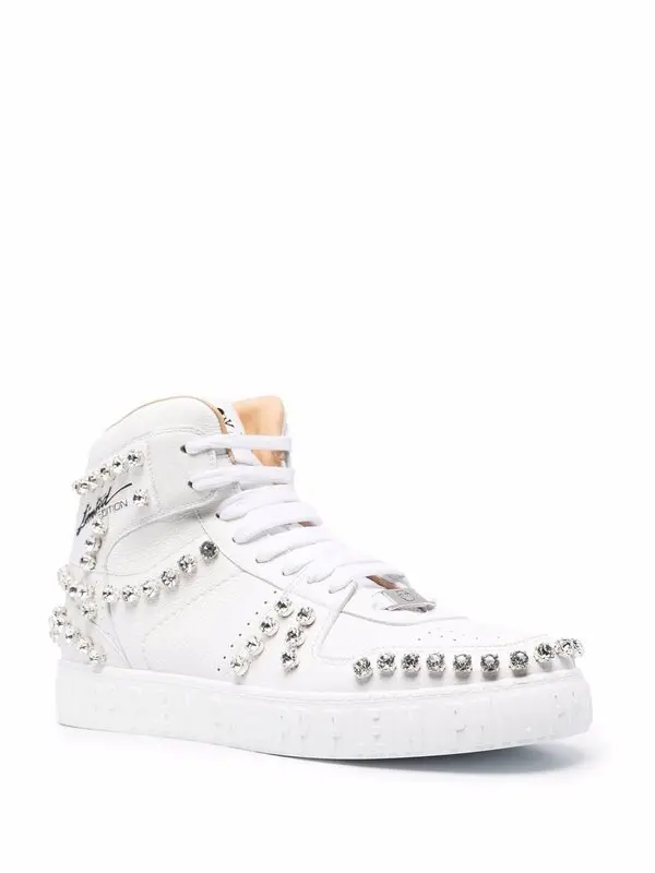 Philipp Plein Crystal-studded High-top Sneakers