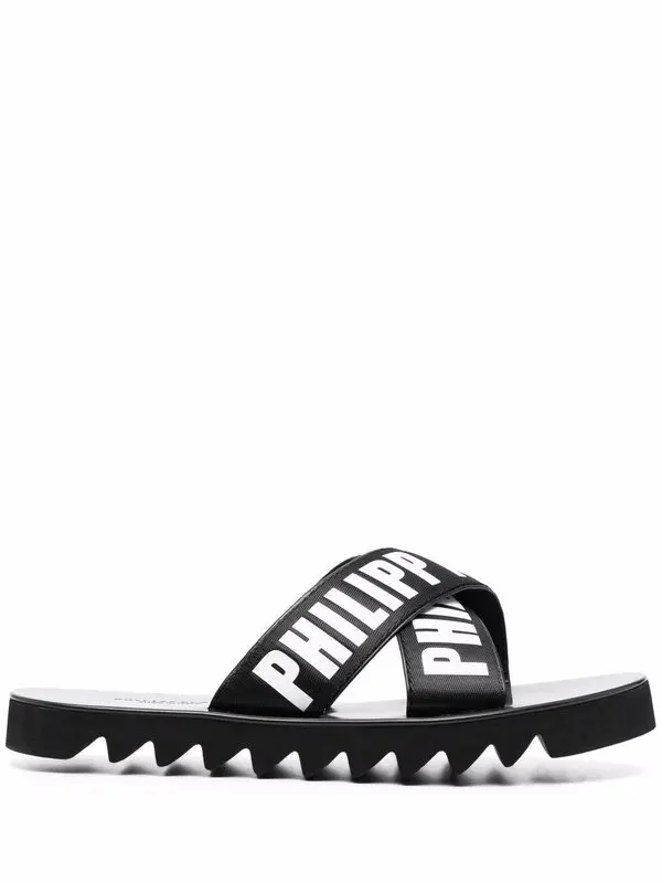 Philipp Plein Tm Gummy Leather Slides