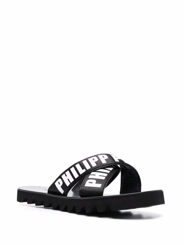 Philipp Plein Tm Gummy Leather Slides