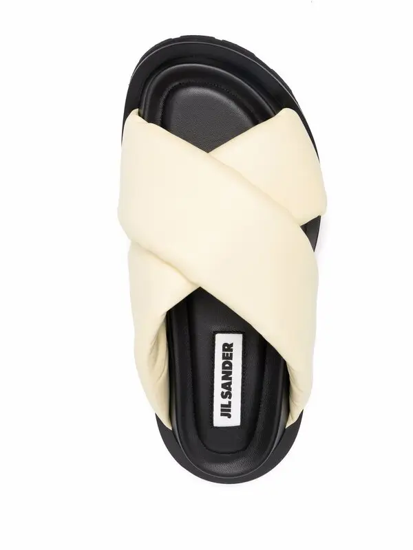 JIL SANDER Padded Leather Sandals - Yellow