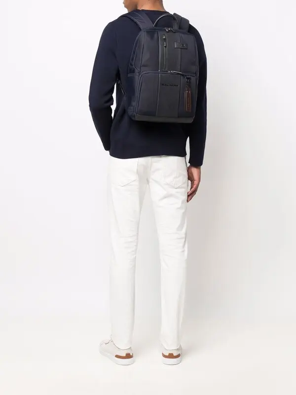 PIQUADRO Panelled Backpack - Blue