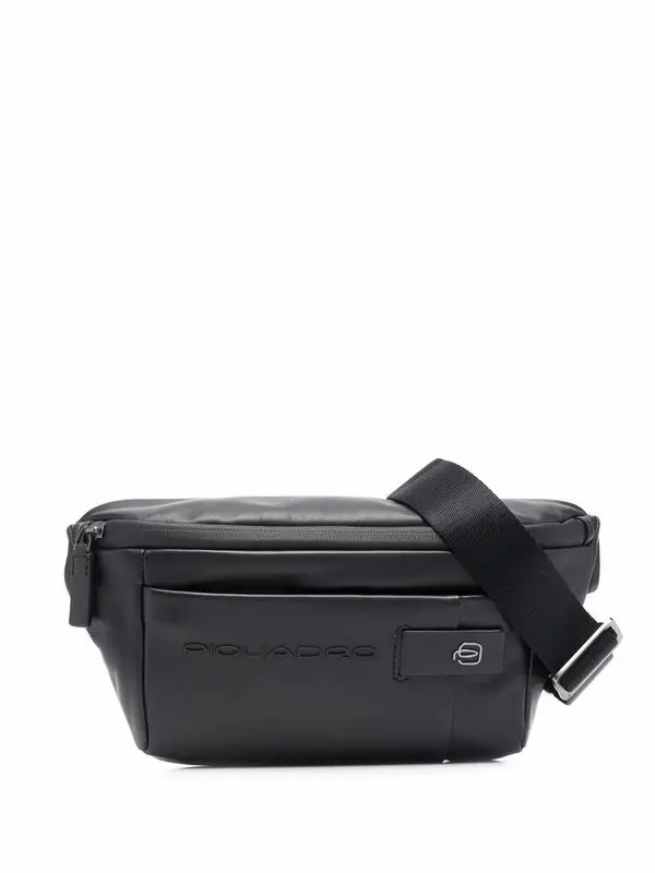PIQUADRO Embossed Logo Belt Bag - Black
