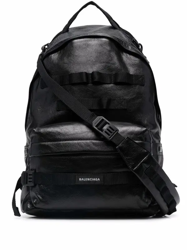 Balenciaga Army Multicarry Leather Backpack - Black | Editorialist