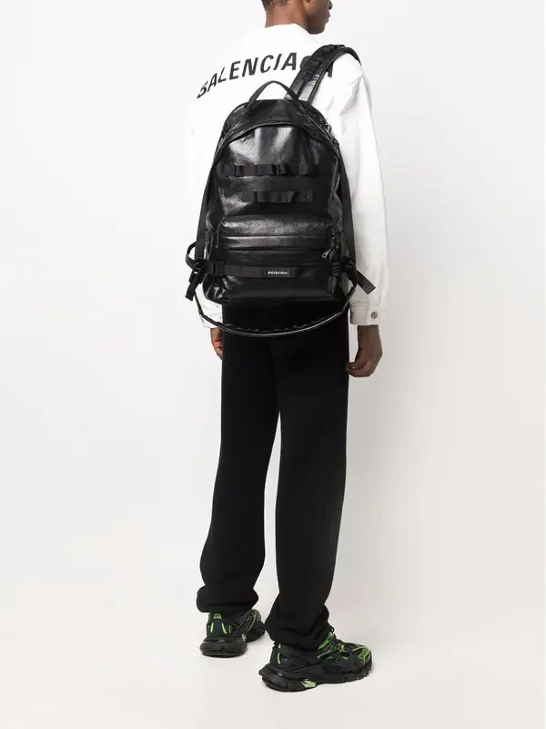Balenciaga Army Multicarry Leather Backpack - Black | Editorialist
