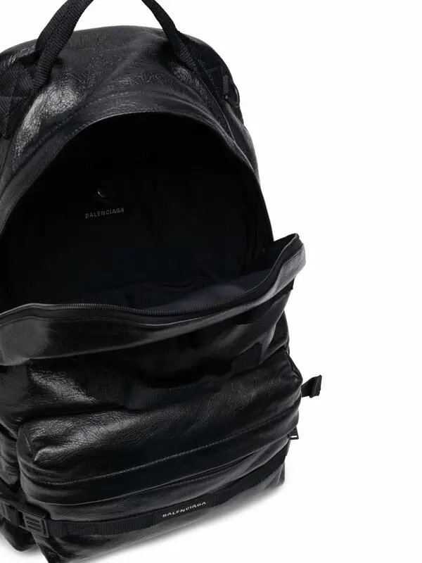 Balenciaga Army Multicarry Leather Backpack - Black | Editorialist
