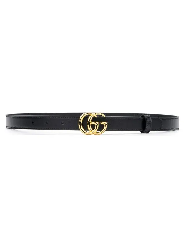 Gucci Gg Marmont Thin Belt Shiny Gold Hardware
