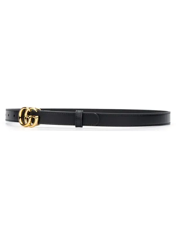 Gucci Gg Marmont Thin Belt Shiny Gold Hardware
