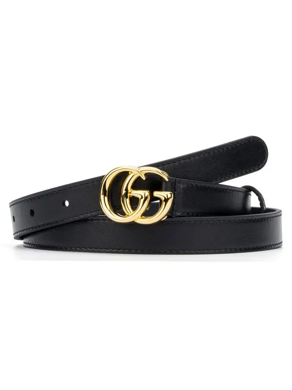 Gucci Gg Marmont Thin Belt Shiny Gold Hardware