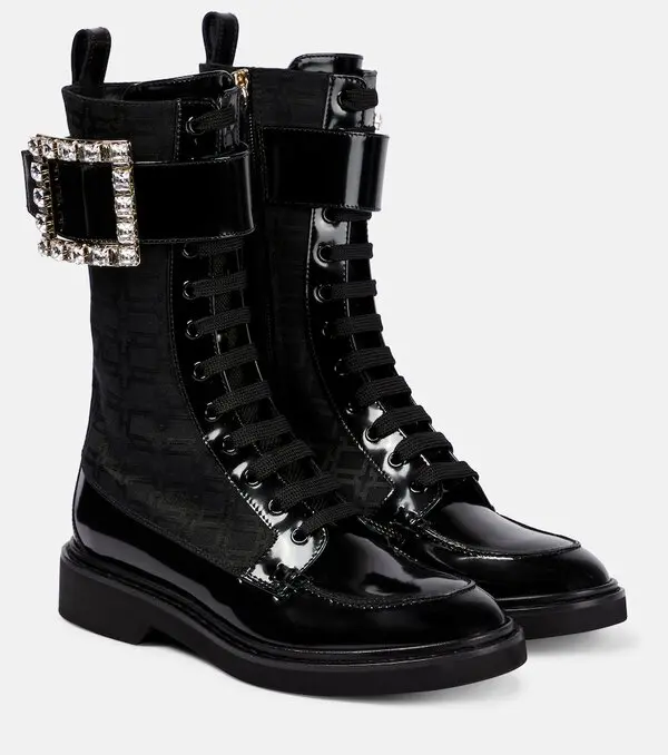 ROGER VIVIER Viv' Rangers Strass Ankle Boots