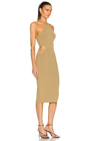 DION LEE Lustrate Fork Dress In Beige
