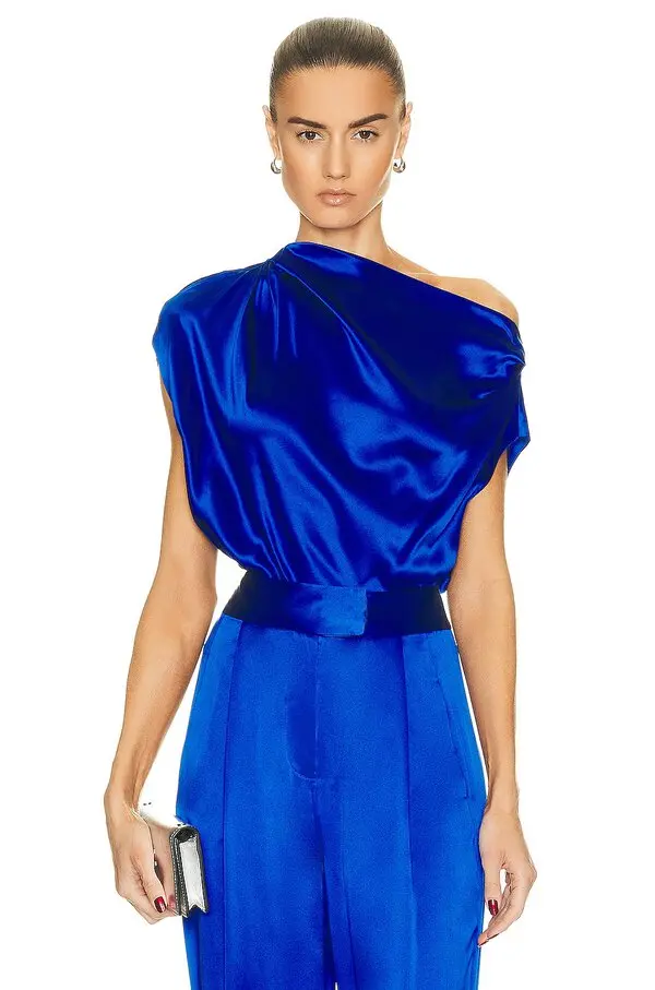 THE SEI Draped Satin Top