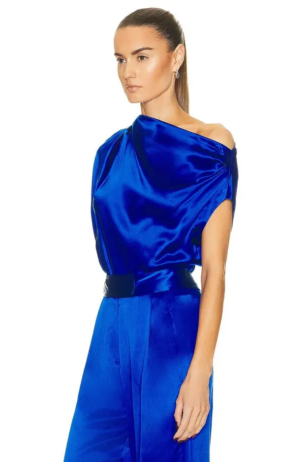 THE SEI Draped Satin Top