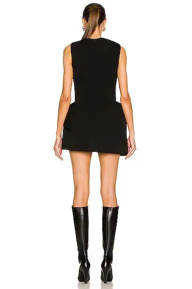 Mugler Structured Wool Mini Dress - Black | Editorialist
