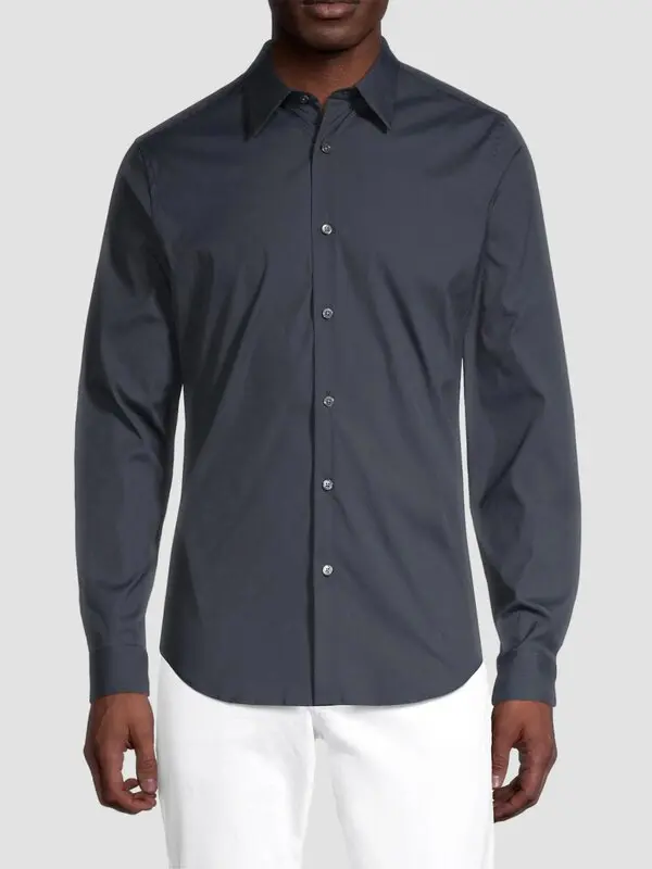Theory Sylvain Good Cotton Shirt - Eclipse