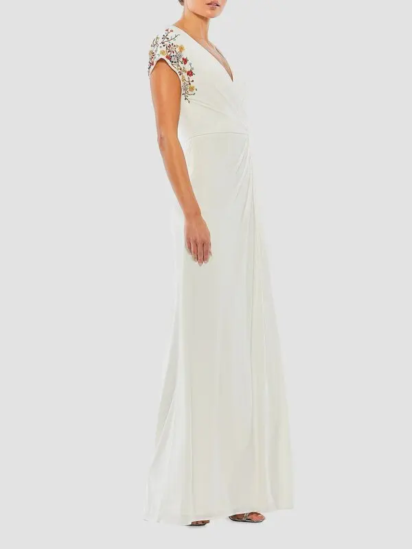 Mac Duggal Embellished Wrap Gown