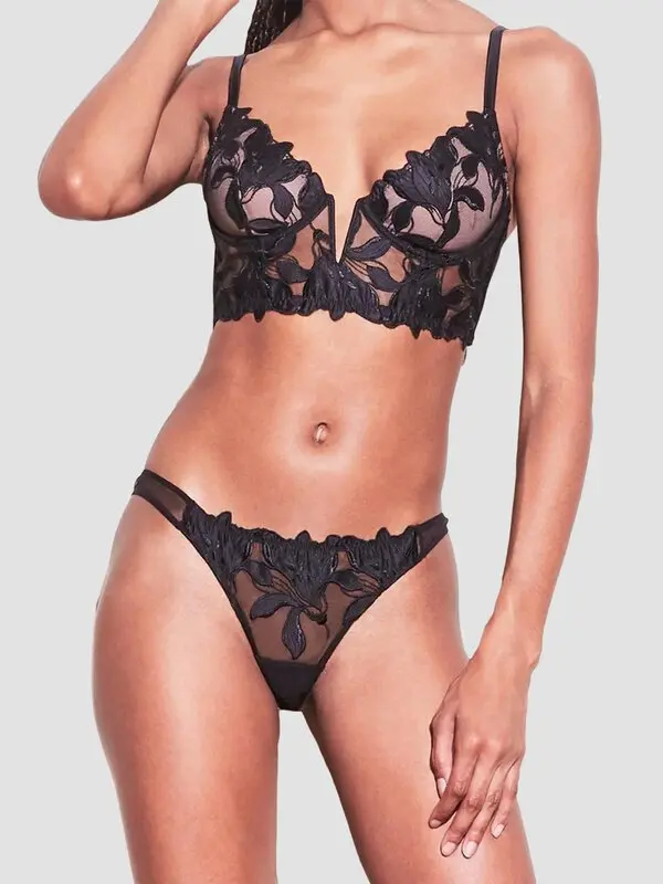 FLEUR DU MAL Lily Lace Longline Underwire Bra