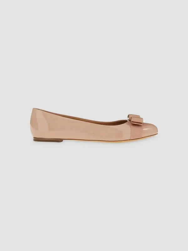 FERRAGAMO Varina Patent Leather Ballet Flats - Amaretti