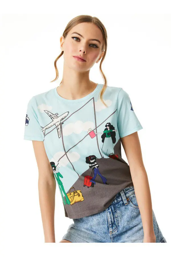 Alice + Olivia Rylyn Crew Neck Top