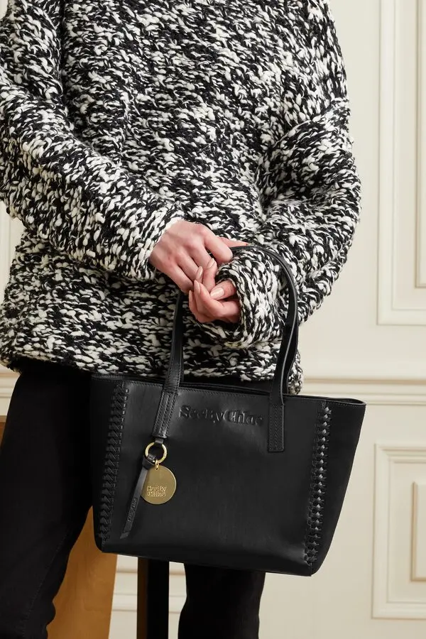 See By Chloé Tilda Small Whipstitched Leather And Suede Tote