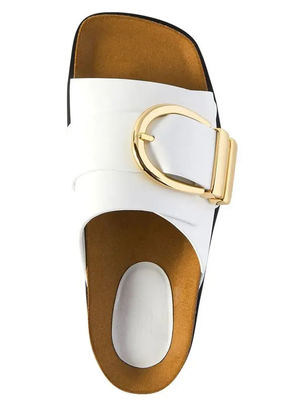 Khaite Thompson Buckled Leather Slides
