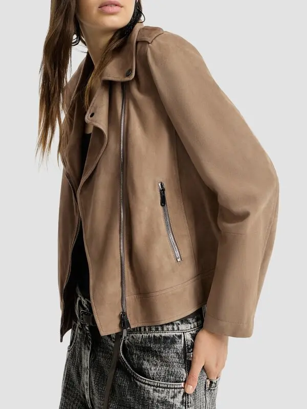 Brunello Cucinelli Suede Biker Jacket