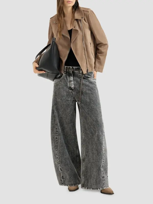 Brunello Cucinelli Suede Biker Jacket