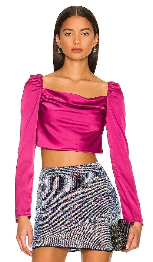 MORE TO COME Kaela Open Back Top In Fuchsia