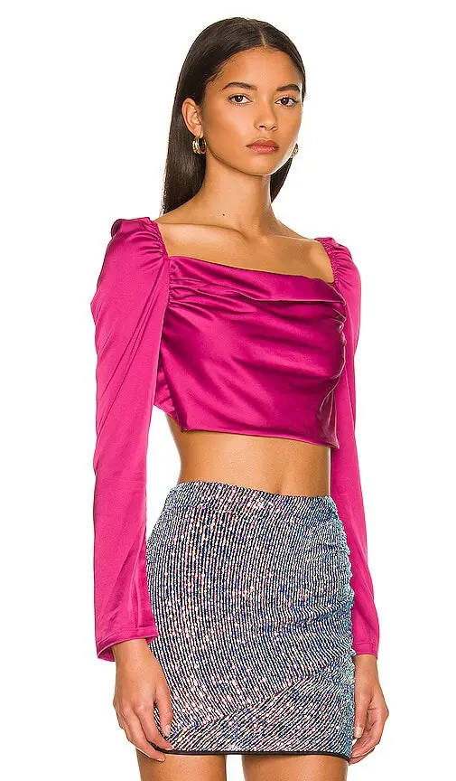 MORE TO COME Kaela Open Back Top In Fuchsia
