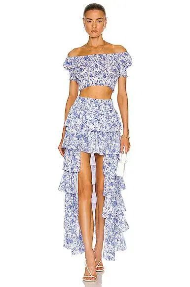 Caroline Constas Calista Skirt In Blue