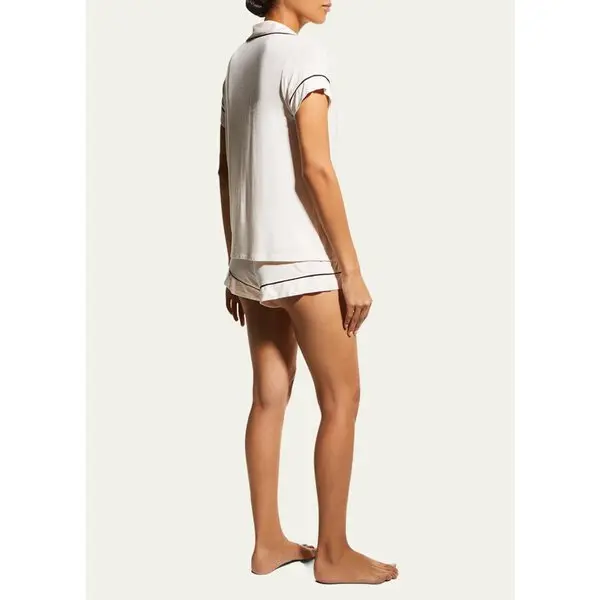 Eberjey Gisele Shortie Pajama Set - Ivory/navy