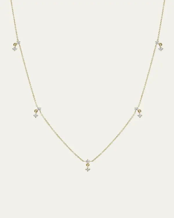 Lizzie Mandler Eclat Diamond Station Necklace - Gold
